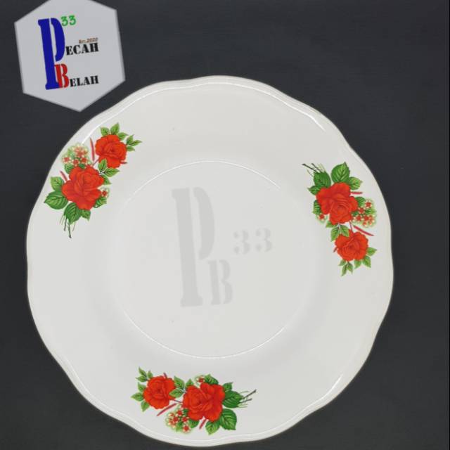 Jual PIRING MAKAN/ PIRING SATE / PIRING CORAK BUNGA 21CM/ 8inch kuda ...