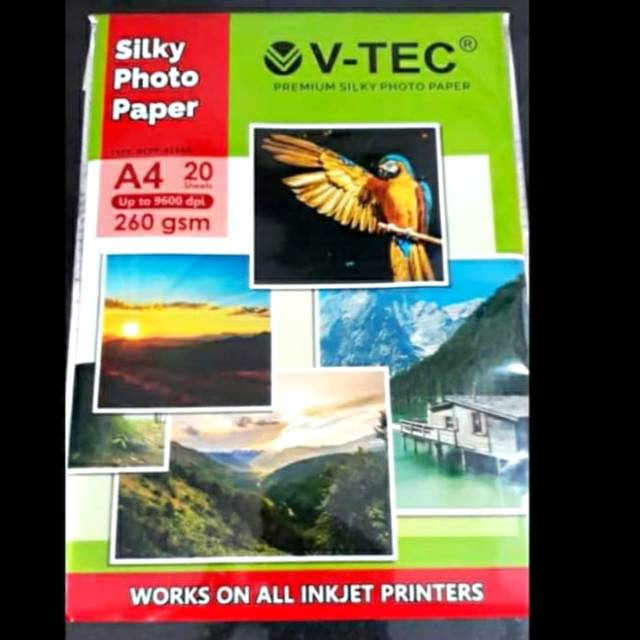 Jual Kertas Foto Silky A4 VTEC RC Silky 260g Vtec silky Photo Paper Doff | Shopee Indonesia