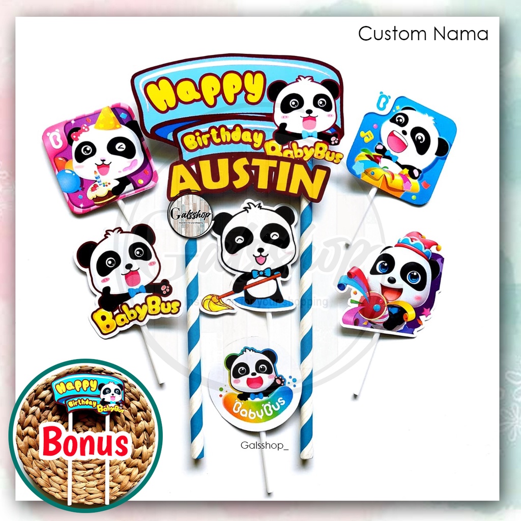 Jual Custom Nama/ Foto / Toppercake Plus Baby Bus / Hiasan Kue / Cake ...