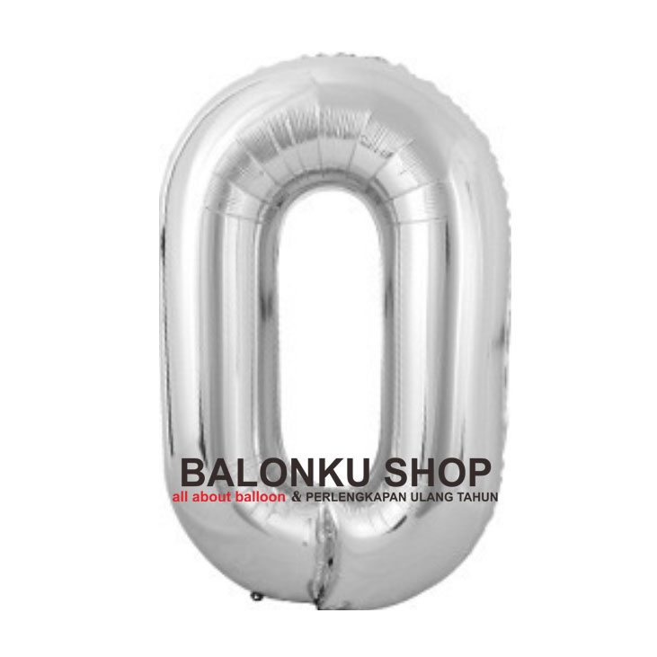 Jual Balon Foil Angka Jumbo Silver 100 cm / Balon Angka Jumbo 100cm ...