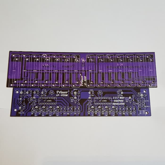 Jual PCB Primer LF-020 2 x 7Way Stereo Graphic Equalizer LA 3607 12V ...