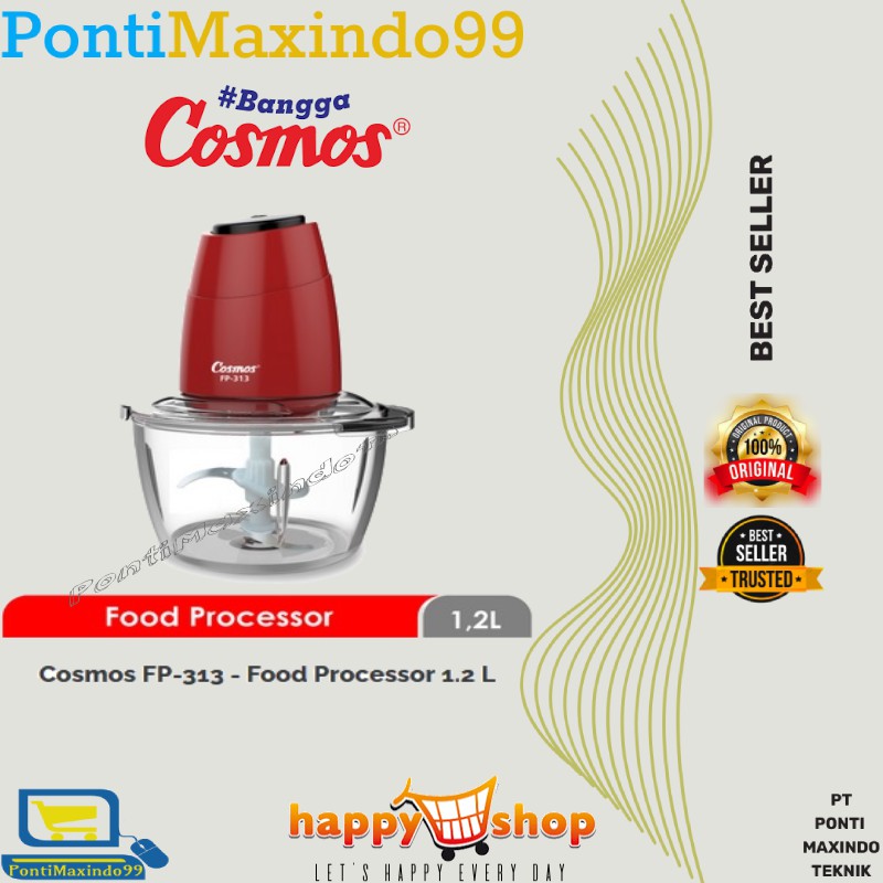 Jual Chopper Food Processor COSMOS FP-313 Kaca 1.2 Liter | Shopee Indonesia