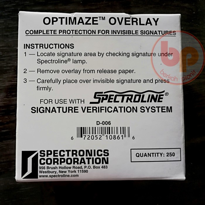 Jual Overlay Spectroline sticker tanda tangan buku tabungan high ...