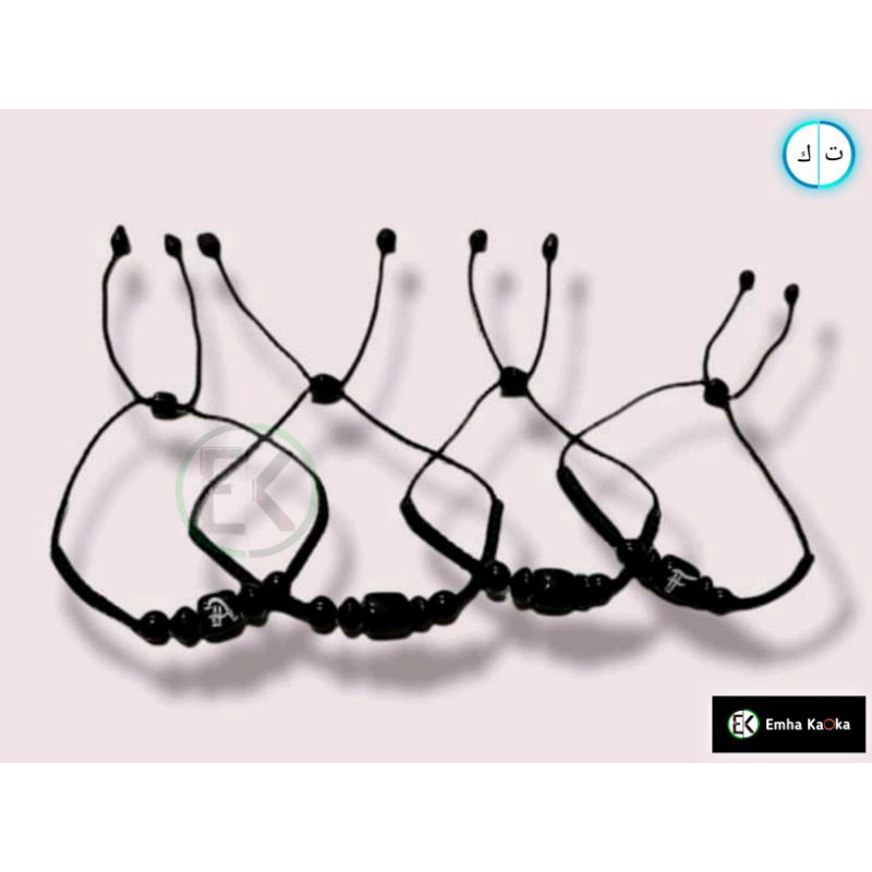 Jual GELANG LDR INISIAL 1 HURUF WARNA HITAM KAOKA KAOKAH KAUKAH KOKA ...