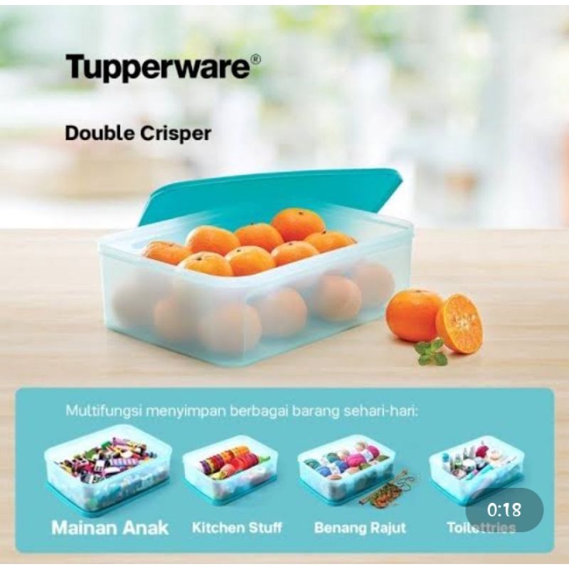Jual Double crisper tupperware ukuran 9,4 liter / tempat penyimpanan jumbo | Shopee Indonesia