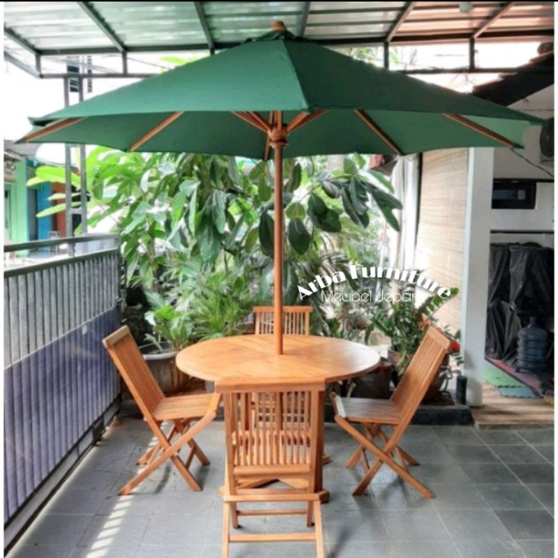 Jual MEJA TAMAN 4 KURSI OUTDOOR MEJA CAFE MEJA PAYUNG | Shopee Indonesia