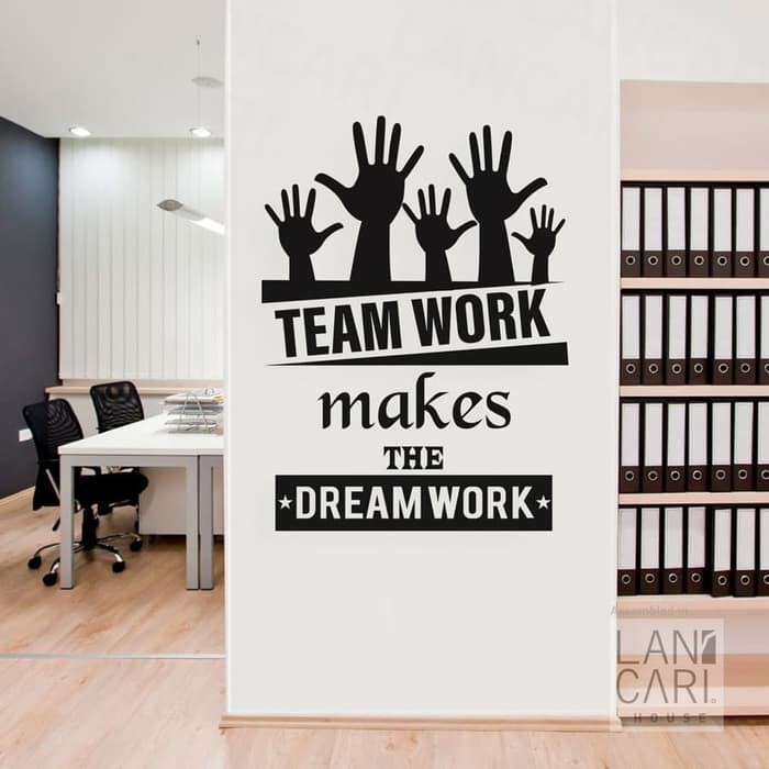 Jual Sticker Cutting Decal Team Work Stiker Dinding Kaca Kantor Office ...