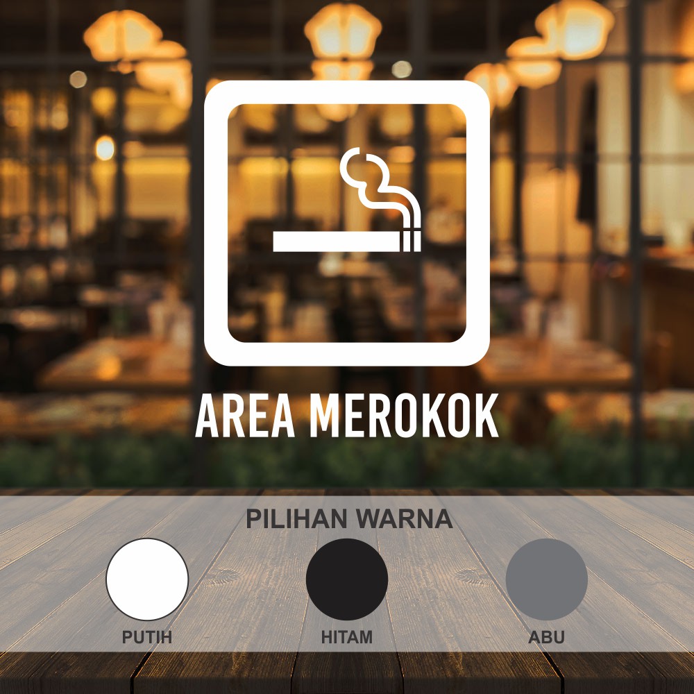 Jual Cutting Sticker Area Merokok Square Stiker Cafe Resto Stiker ...
