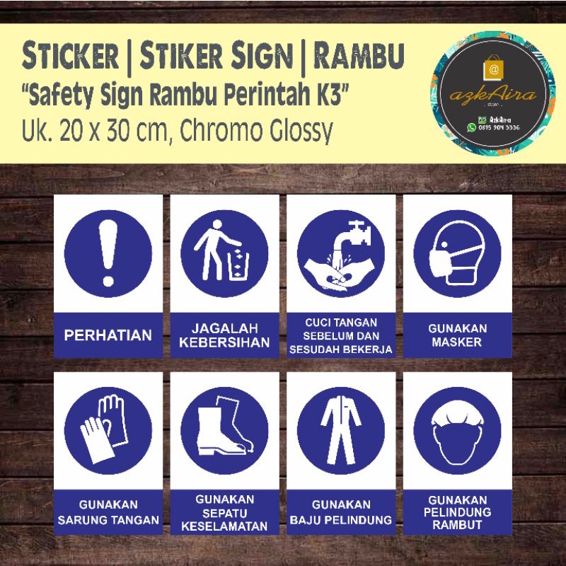 Jual Sticker Stiker Safety Sign Rambu K3 Kewajiban/ Perintah - Uk ...