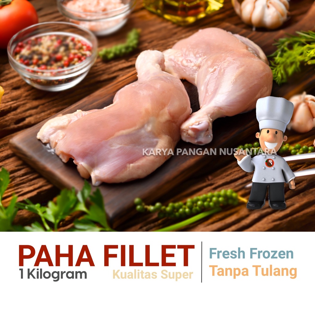 Jual PAHA AYAM FILLET FRESH FROZEN DAGING PAHA AYAM TANPA TULANG 1 KG ...