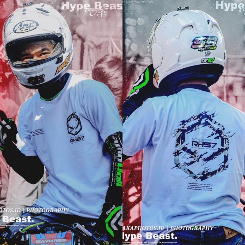 Jual KAOS MOTOR RH57 PUTIH MOTIF RH NEW / BAJU MOTOR LENGKAP | Shopee ...