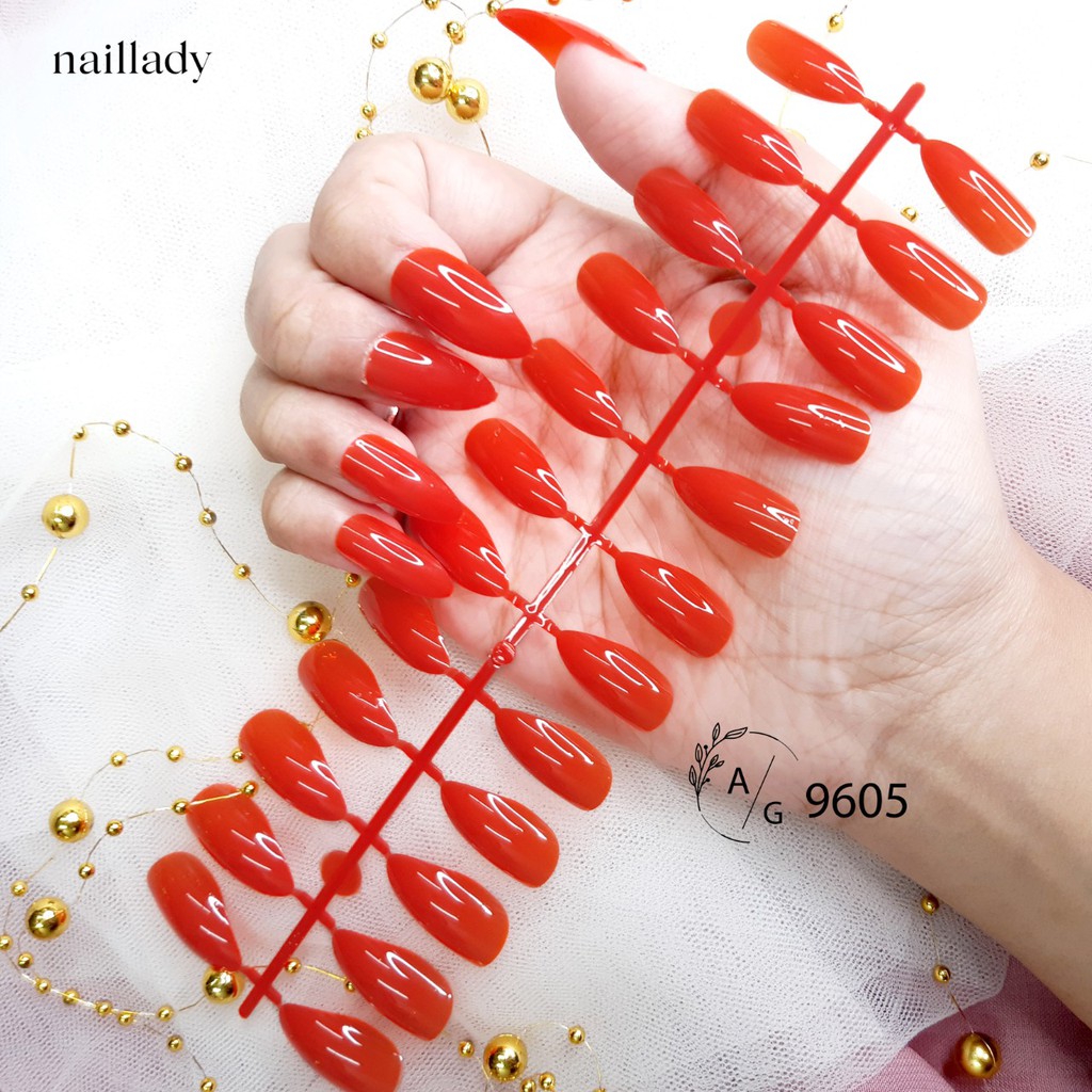 Jual 24pc Kuku Palsu False Nail Art Glossy Nude Almond Drop Shape Press ...