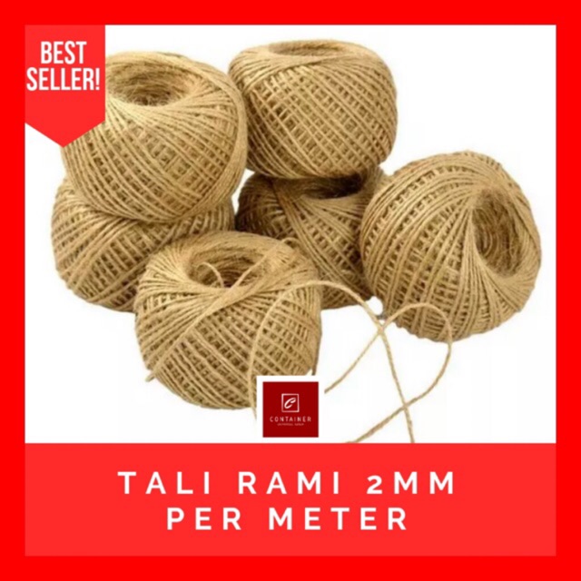 Jual Tali Rami 2mm Per Meter / Tali Jerami / Tali Goni / Hemp Rope | Shopee Indonesia