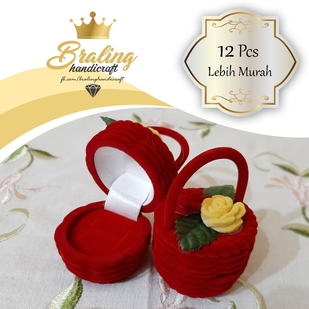 Jual Kotak Cincin Perhiasan Keranjang Bunga Bludru Nikah Lamaran ...
