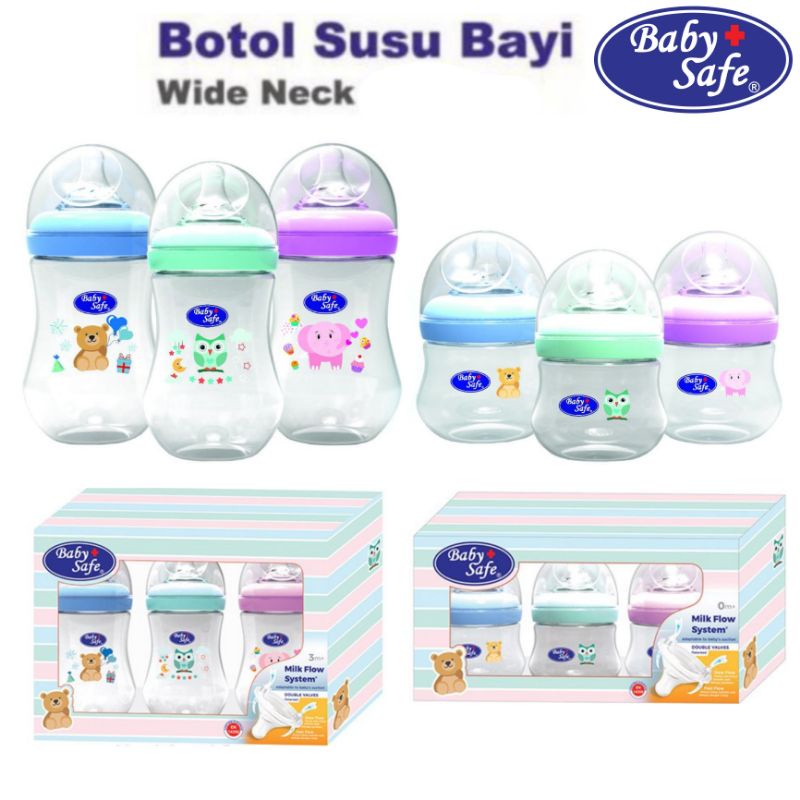 Jual Baby Safe botol susu wide neck (MOTIF) 150ml 250ml SATUAN pake ...