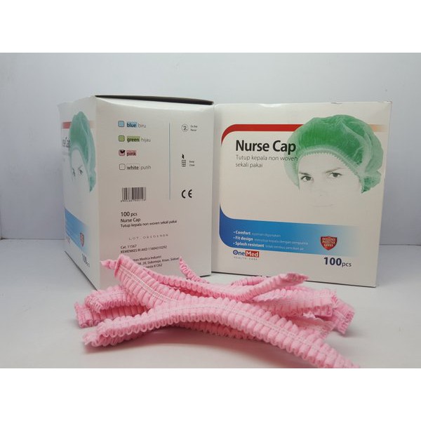 Jual NURSE CAP ONEMED 1 BOX ISI 100 PELINDUNG KEPALA SEGEL PENUTUP ...