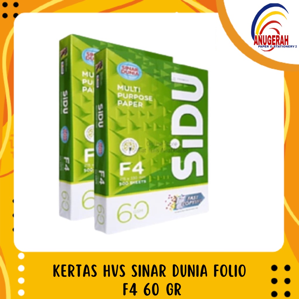 Jual Kertas Hvs Sinar Dunia Sidu Folio F4 60gr Murah Rim Shopee