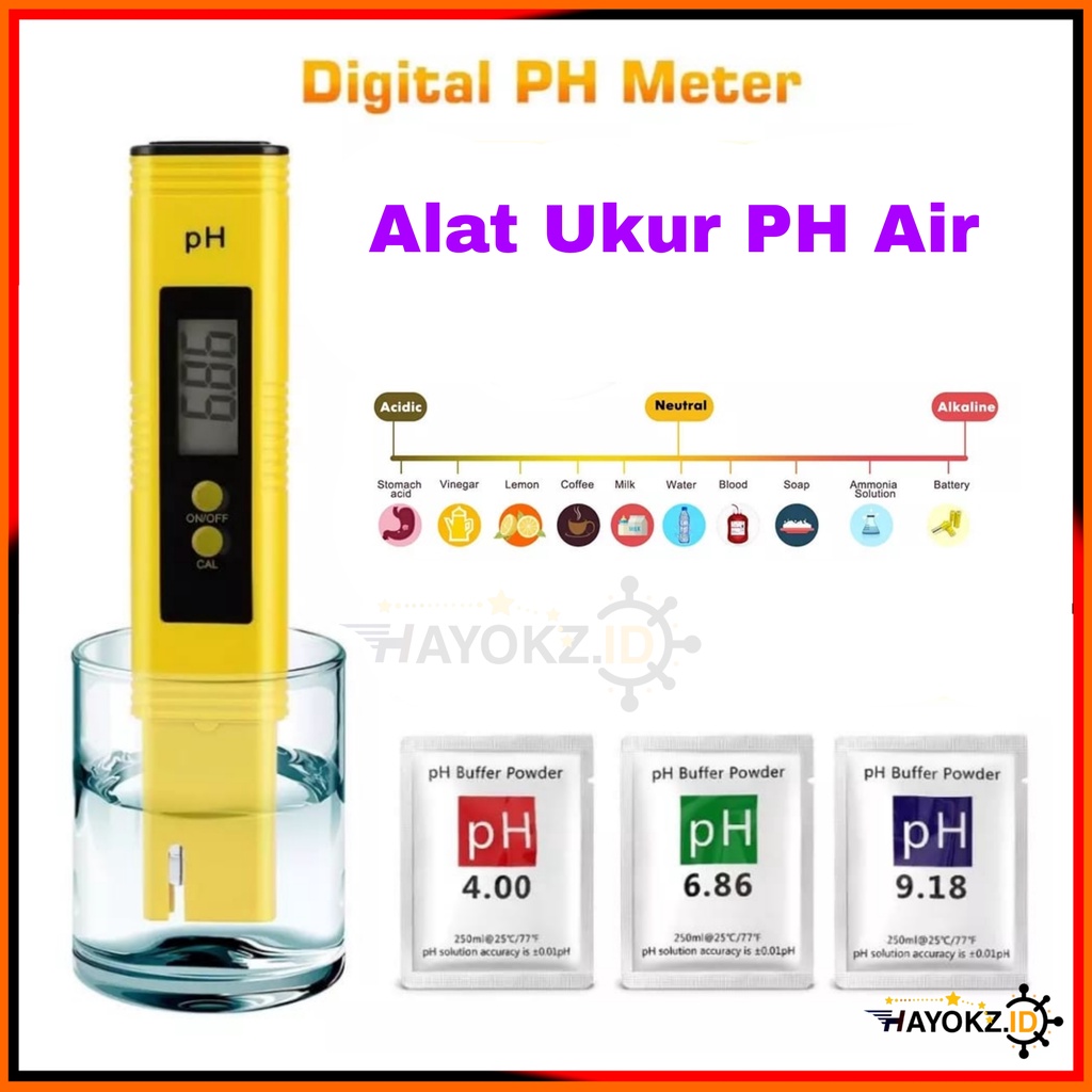Jual Alat Ukur Keasaman Air PH Air - pH Meter Auto Calibrate - Kuning ...