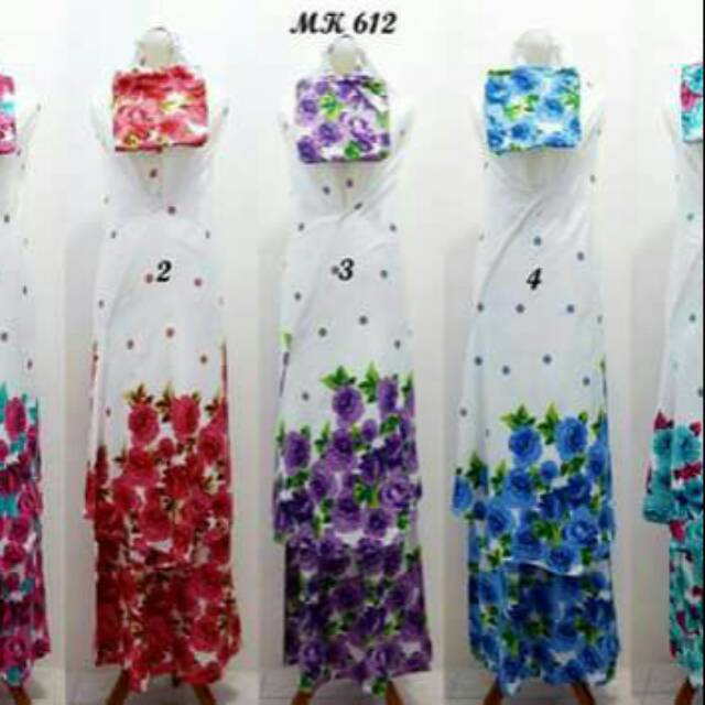 Jual MUKENA BALI DASAR PUTIH MOTIF MAWAR | Shopee Indonesia