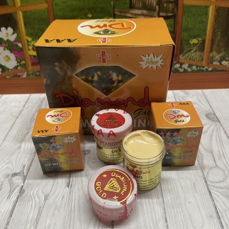 Jual CREAM DIAMOND GOLD . TUTUP MERAH / PUTIH (12 PCS) | Shopee Indonesia