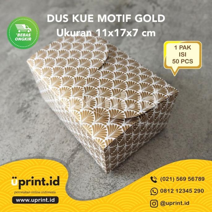 Jual Dus Kue Motif Gold /Snack Box/Dus Snack |17 x 11 x 7 cm-DTG003 ...