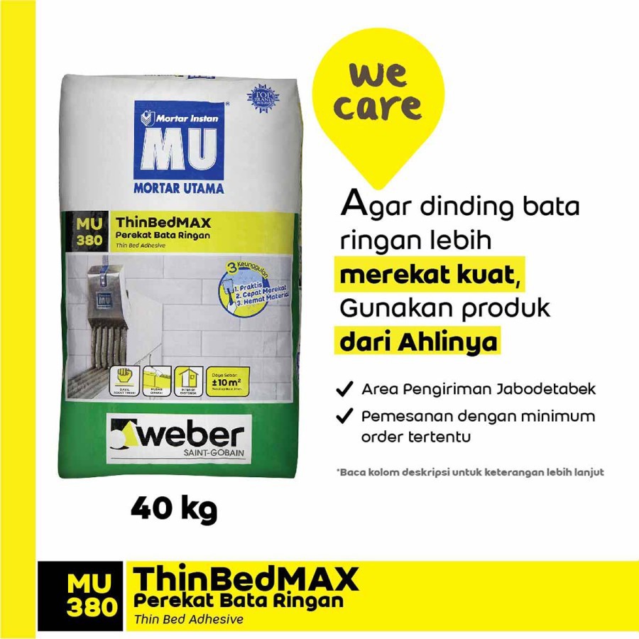 Jual Mortar Utama MU-380 ThinBedMAX Perekat Bata Ringan 40Kg | Shopee ...