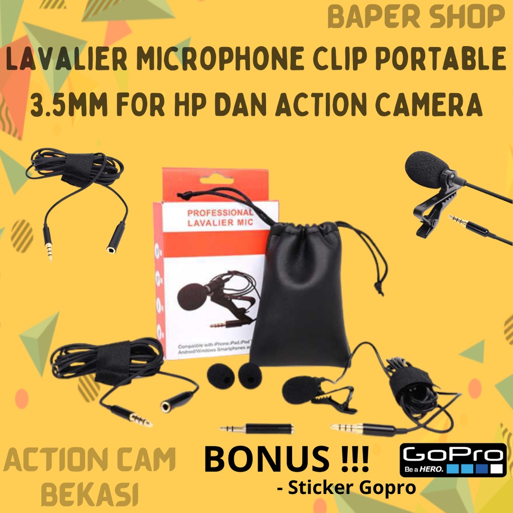 Jual Microphone Clip on 3.5mm Mic External For Handphone dan Action ...