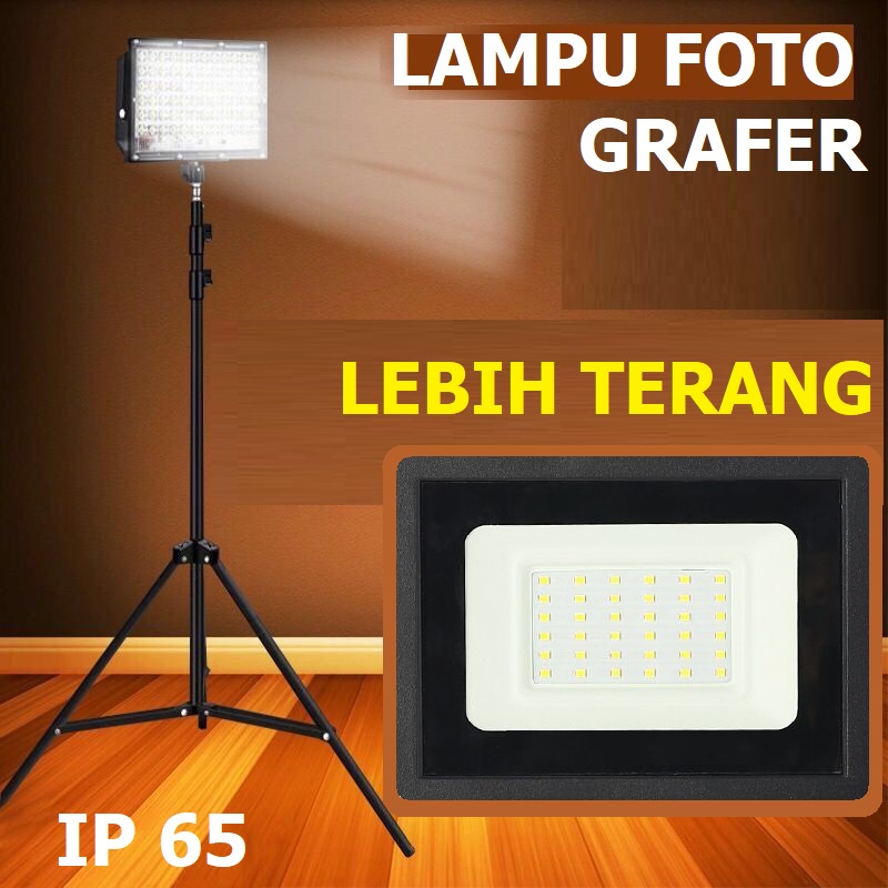 Jual Paket lampu LED 50w Video Light Panel Lampu Studio Vlog Foto Smartphone 2,1m lampu foto ...