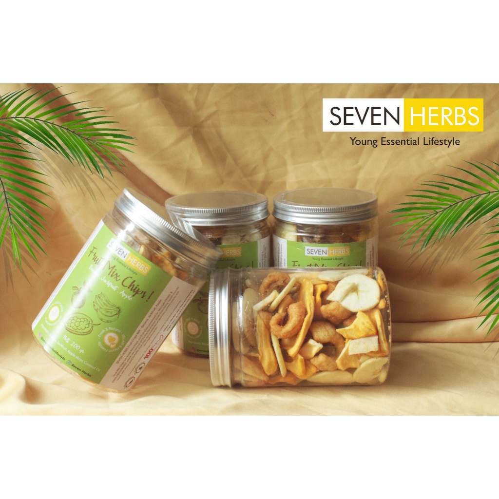 Jual SEVEN HERBS MIX FRUIT CHIPS 200 GR- BANANA, JACKFRUIT, APPLE ...