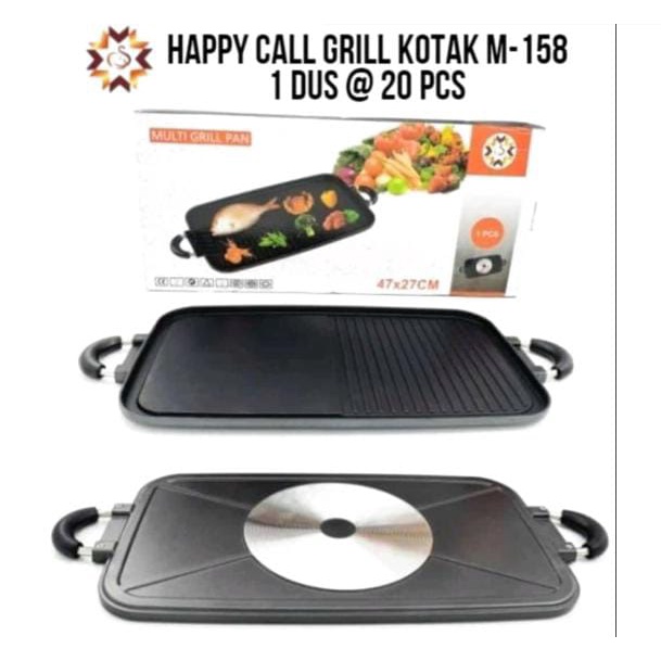 Jual Happy Call Grill Kotak Hitam M-158/Grill Pan Alat Panggang ...