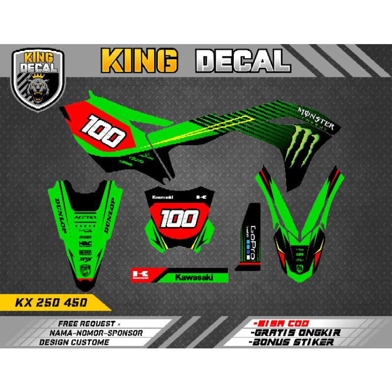 Jual DECAL KX 250 DECAL KXF DECAL KX 450 FULL BODY BEBAS REQUEST NAMA ...