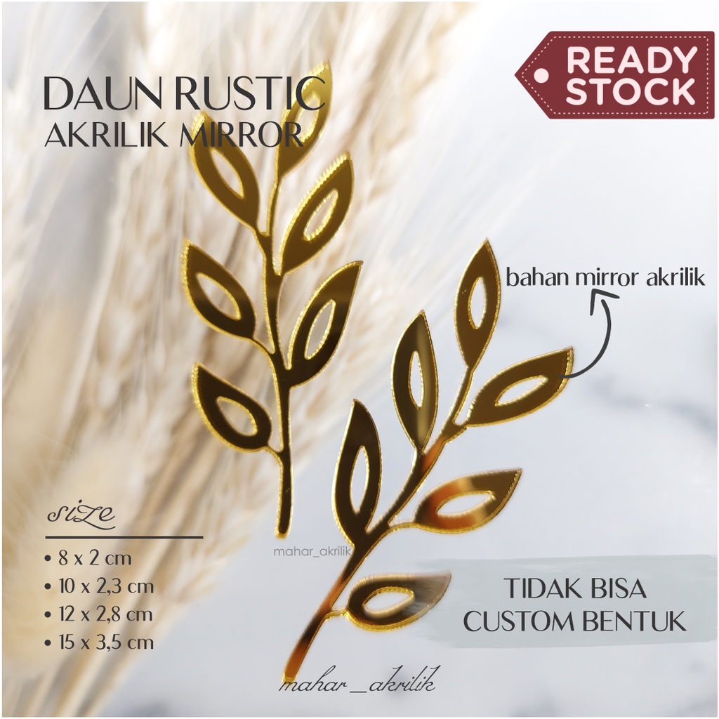 Jual Chipboard Daun Rustic Bahan Akrilik Mirror Gold Hiasan Mahar Dan ...
