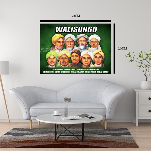 Jual POSTER KAYU HIASAN DINDING WALISONGO FOTO PARAWALI/FOTO 9 WALI ...