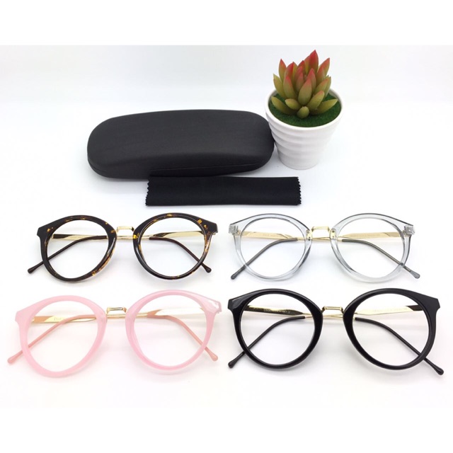 Jual Paket lensa minus Frame Kacamata Vintage KOREA Retro 8575 Free ...