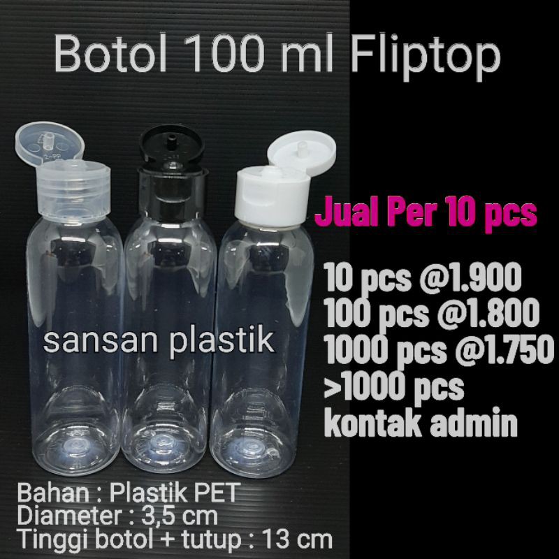 Jual Botol Fliptop 100 ml / Botol 100ml Fliptop / BOTOL BR 100ml BENING FLIPTOP SMOOTH | Shopee ...