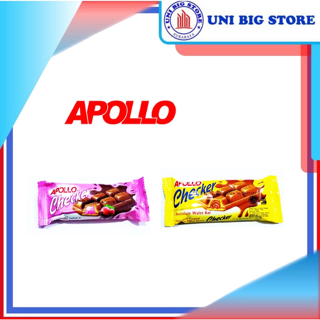 Jual Apollo Checker Wafer Chocolate - Strawberry 18 g Pc Biskuit Coklat ...