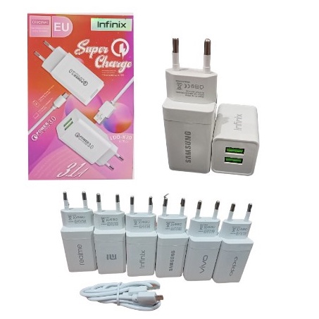 Jual Charger Brand K-20 Universal 2 USB Colokan Micro Usb All Merek ...