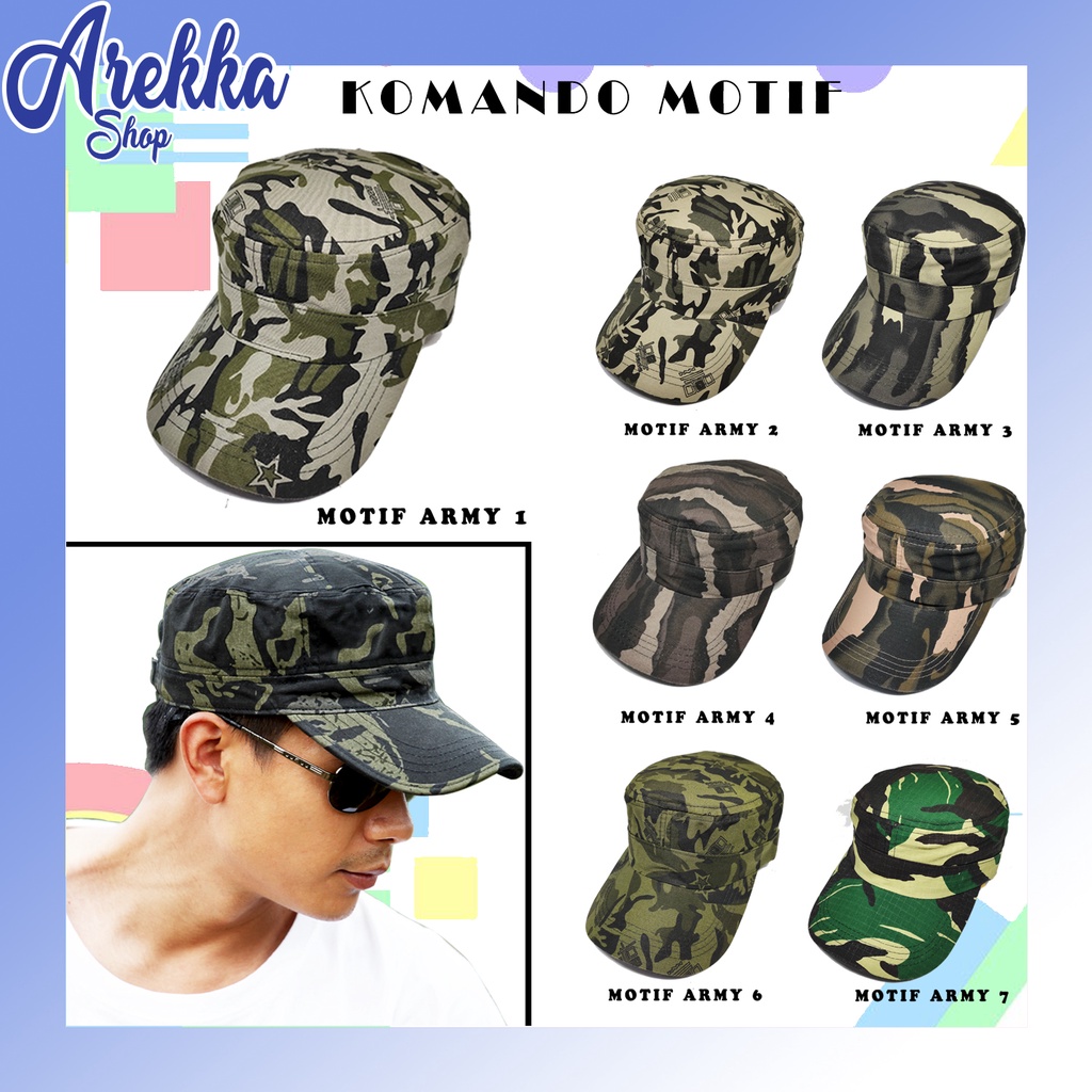 Jual Topi Komando Motif / Topi Komando Militer / Topi Komando Army ...