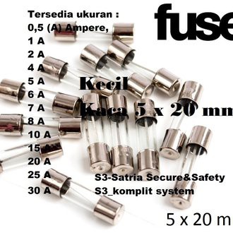 Jual Sikring Tabung Sekring Kaca 5x20mm 1 2 3 4 5 10 20 A - Fuse Kaca Kecil 5x20 5 x 20 mm ...
