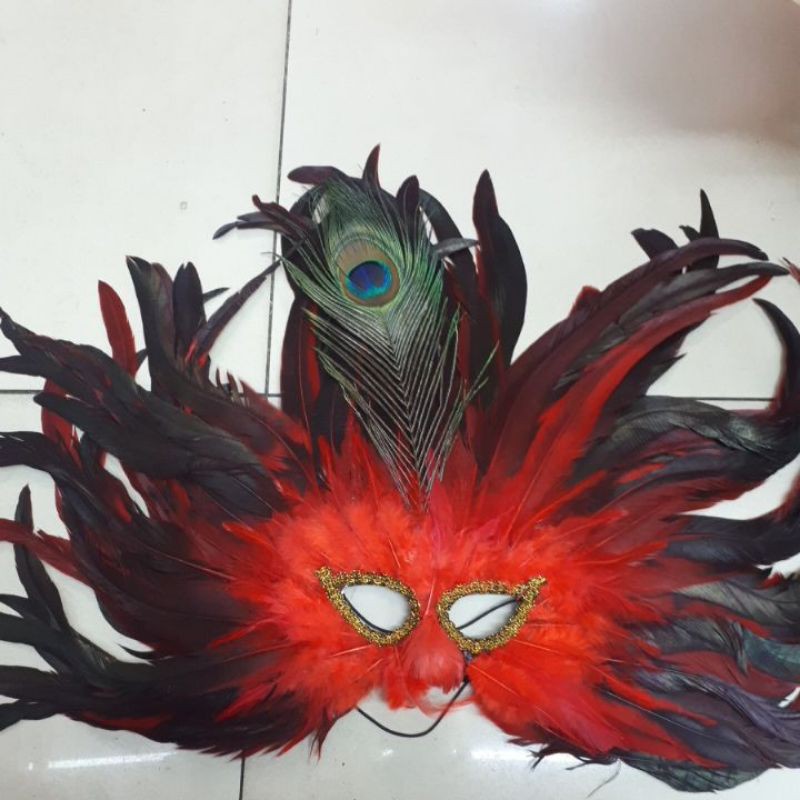 Jual TOPENG BULU AYAM KARNAVAL | Shopee Indonesia