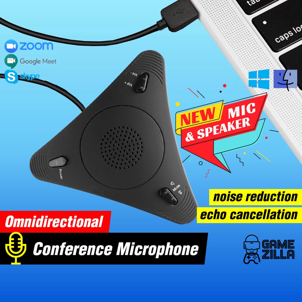 Jual USB Mic Speaker Microphone Speker PC Kabel Conference Mikrofon ...