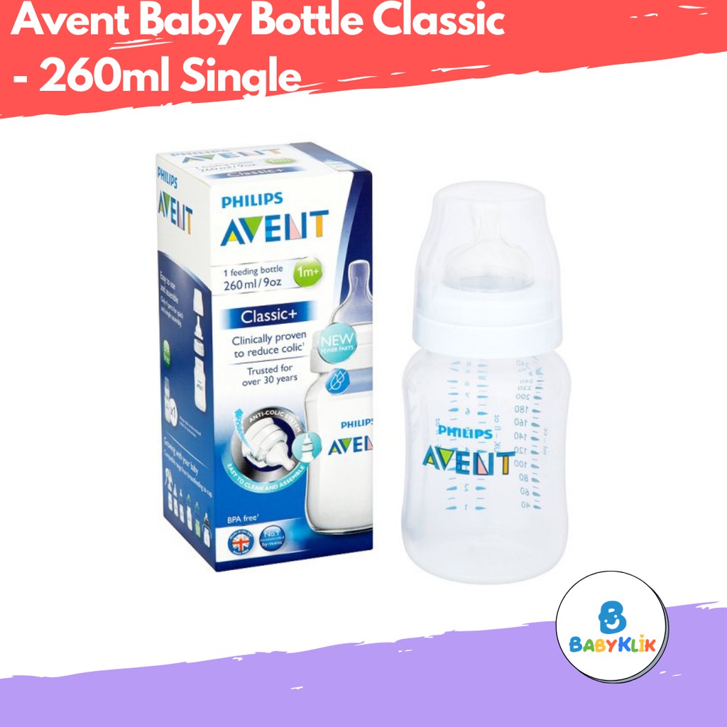 Jual PHILIPS AVENT BABY CLASSIC BOTTLE 260ML SINGLE PACK/ BOTOL SUSU ...