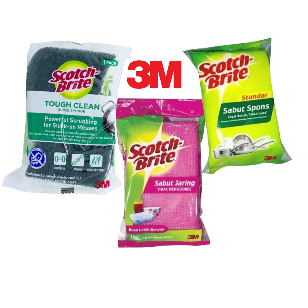 Jual 3M scotch brite sabut spons daya gosok kuat | Shopee Indonesia