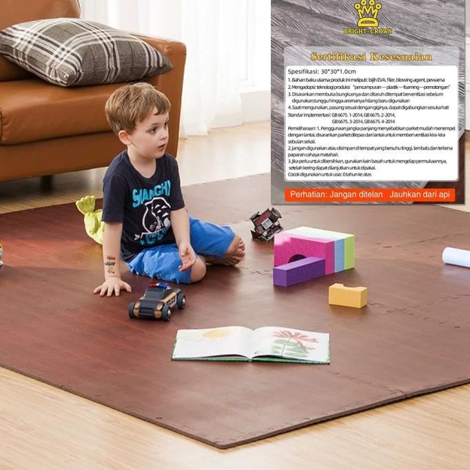 Jual PUZZLE ALAS LANTAI EVA MAT WOOD BAMBU KARPET PUZZLE UK 30 X 30CM ...