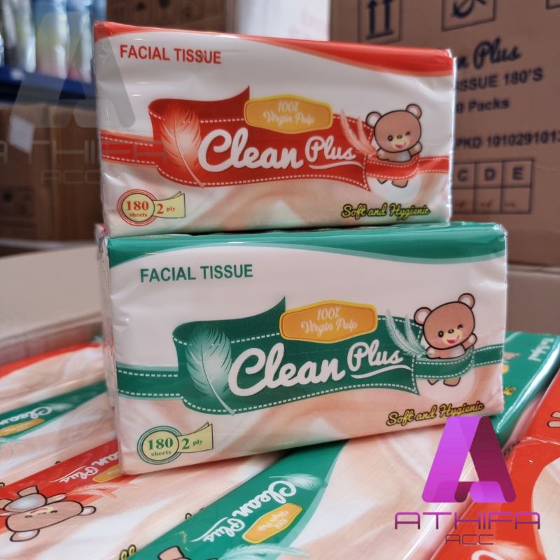 Jual Tisu Clean Plus Isi 180 Lembar 2 ply Facial Tissue | Shopee Indonesia
