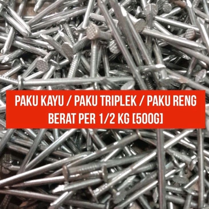 Jual Paku kayu 2cm / 2.5cm / 3cm / 4cm / 5 cm / 7 cm / 10 cm [500 gram/1/2kg] Paku Triplek Paku ...