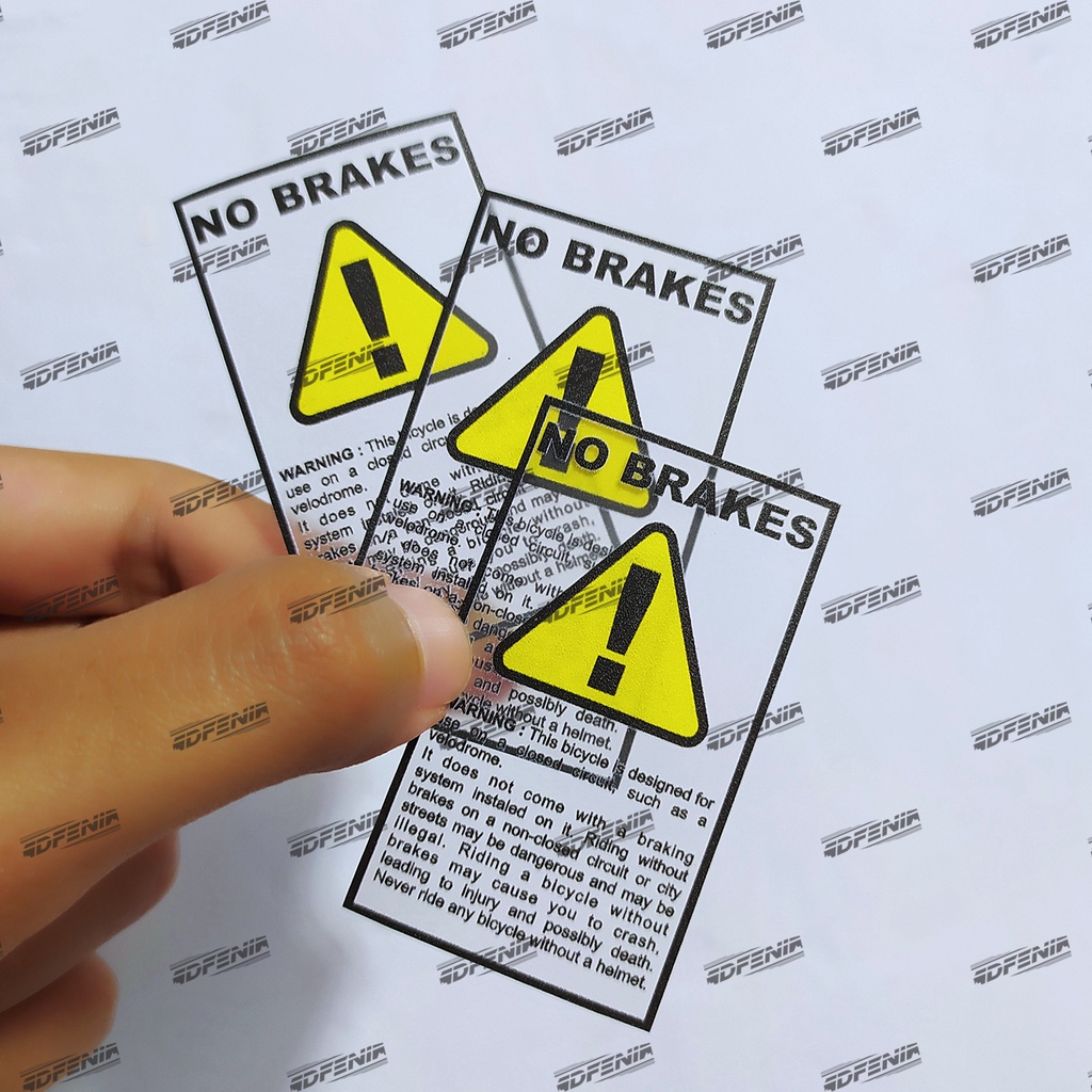 Jual Decal Sticker No Brakes Fixie Fixed Gear Stiker NO BRAKES 700c ...