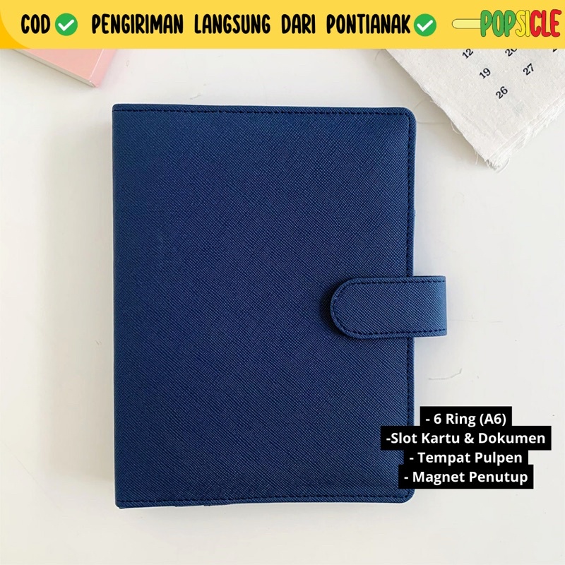 Jual Binder Polos Flashee Biru Navy A6 6 Ring Buku Agenda A6 Polos ...