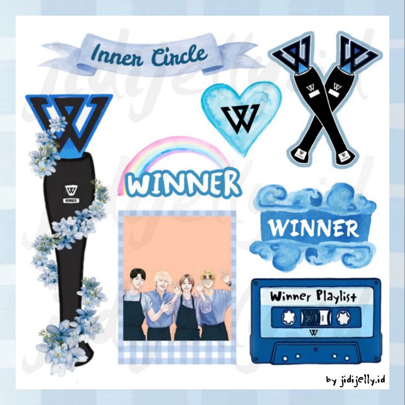 Jual Sticker WINNER Versi 2 (8pcs) | Stiker Kpop Vinyl Anti Air ...