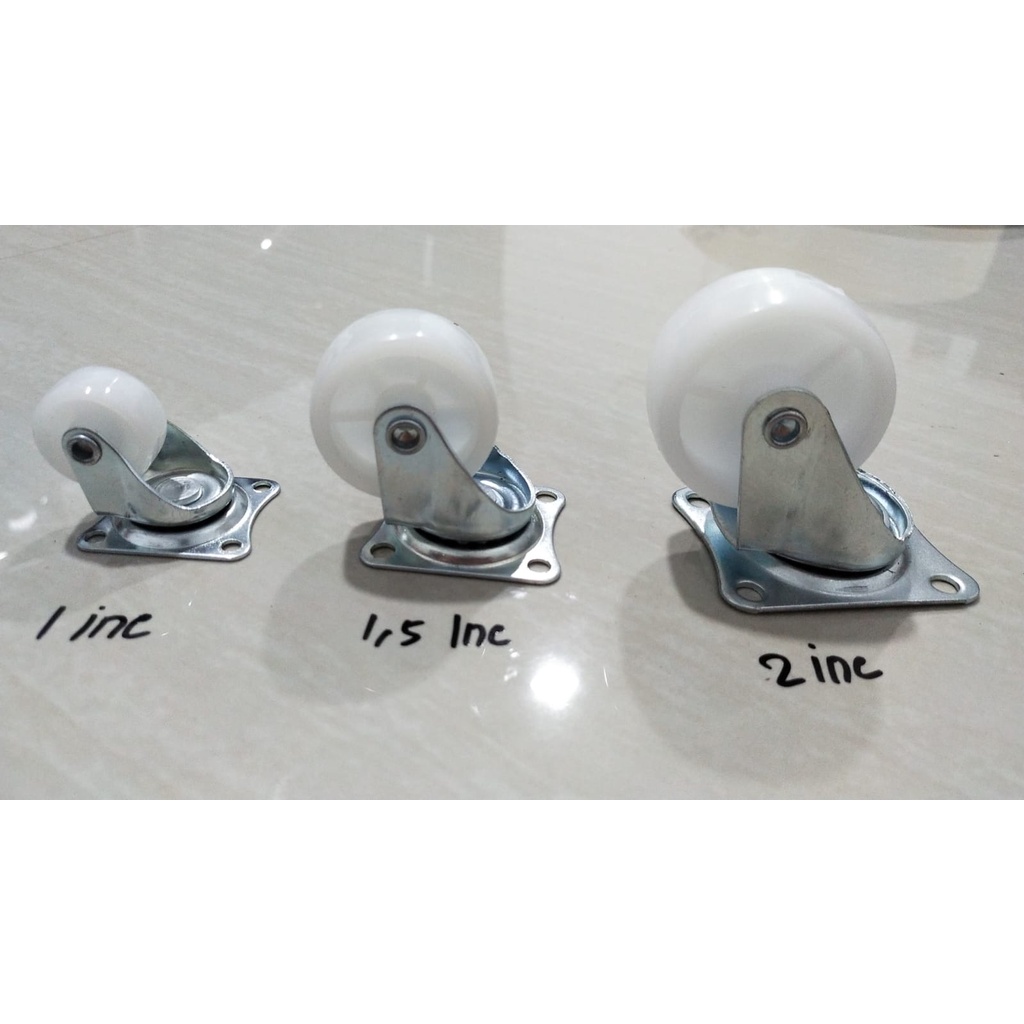 Jual Roda nilon / Roda nylon ukuran 1inc, 1,5inc, 2inc (1set = 4pcs ...
